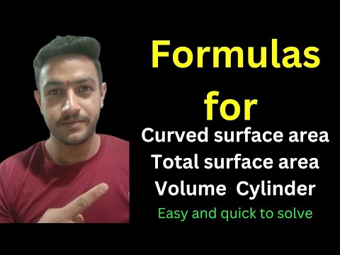 Curved surface area of cylinder| Total surface area | volume of ...
