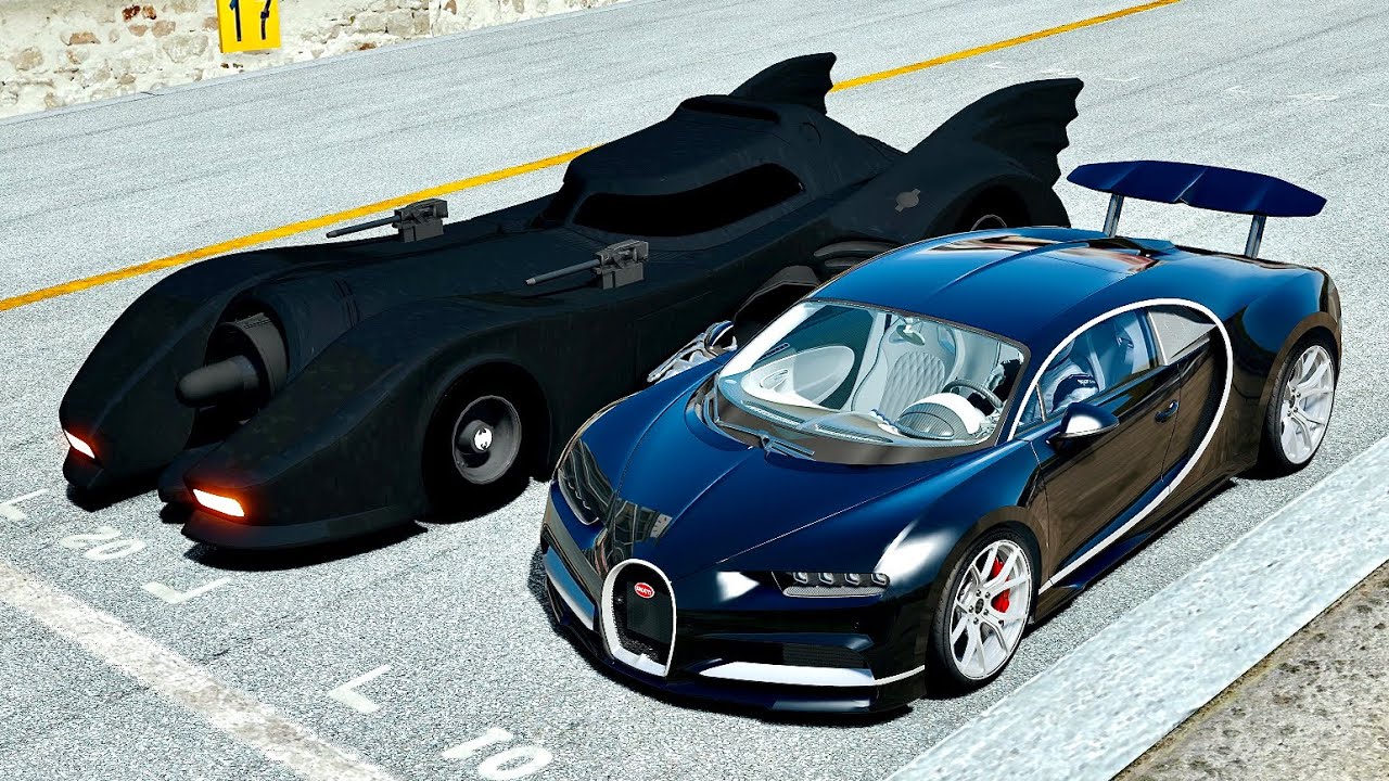Bugatti Chiron Black Edition 1600 HP vs Batmobile 1989 - Drag Race 10 ...