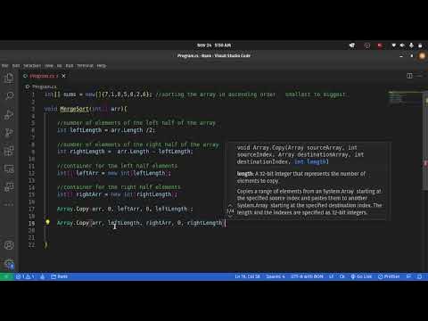 How to Merge Sort An Array in C# || MergeSort - YouTube