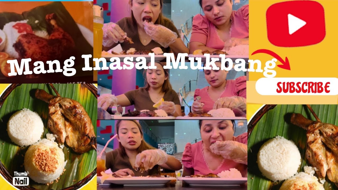 MUKBANG IN MANG INASAL| Chicken inasal Unlimited Rice With ICe tea ...