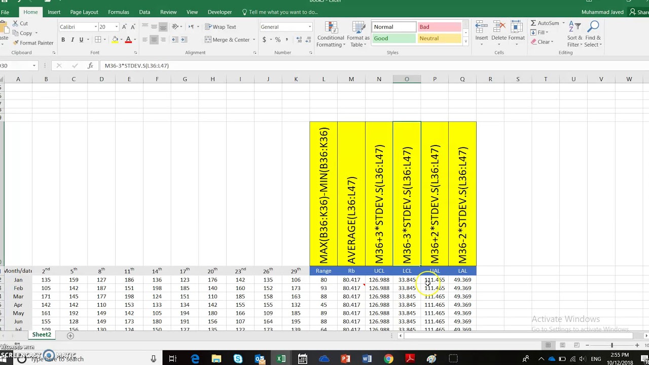 X bar and R charts - YouTube