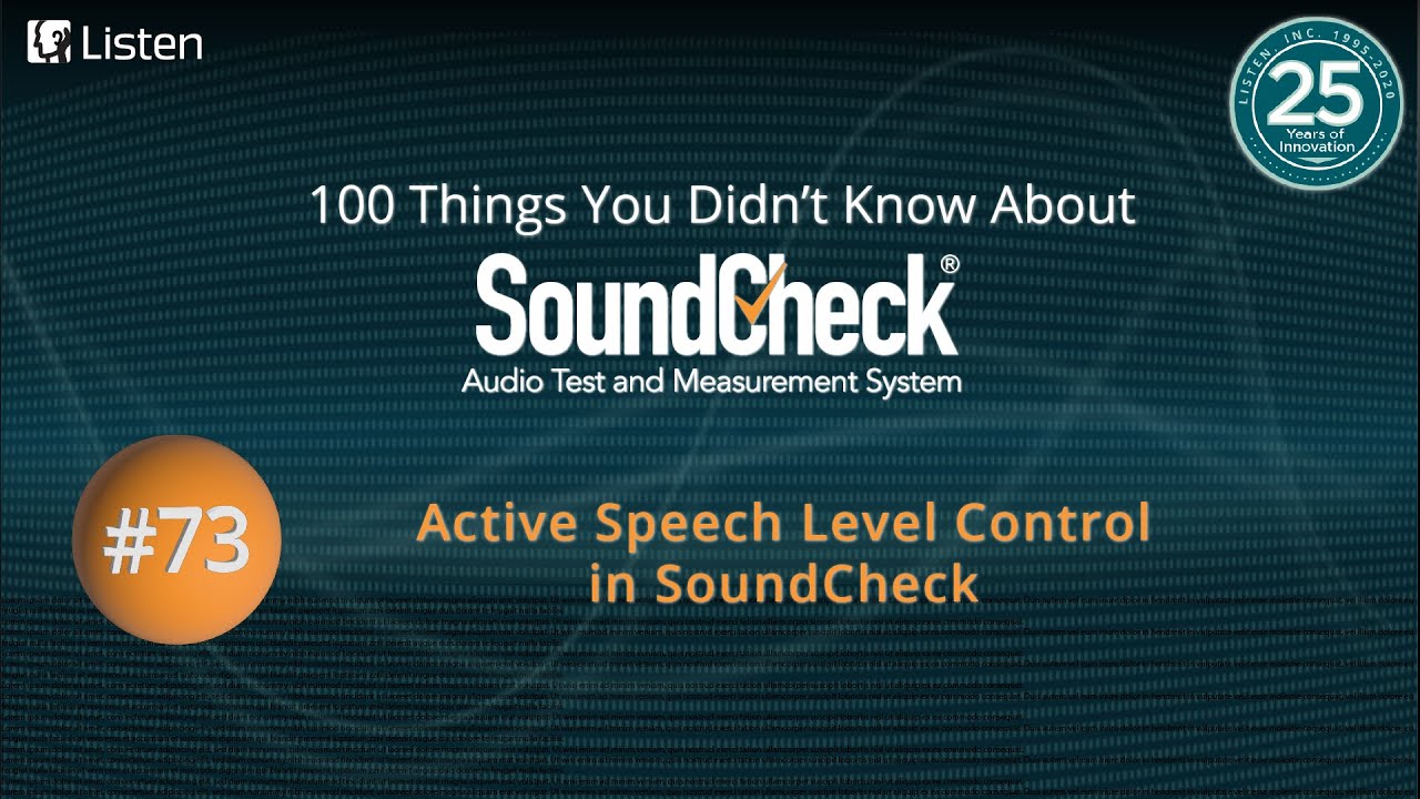 100 Things #73: Active Speech Level Control in SoundCheck - YouTube