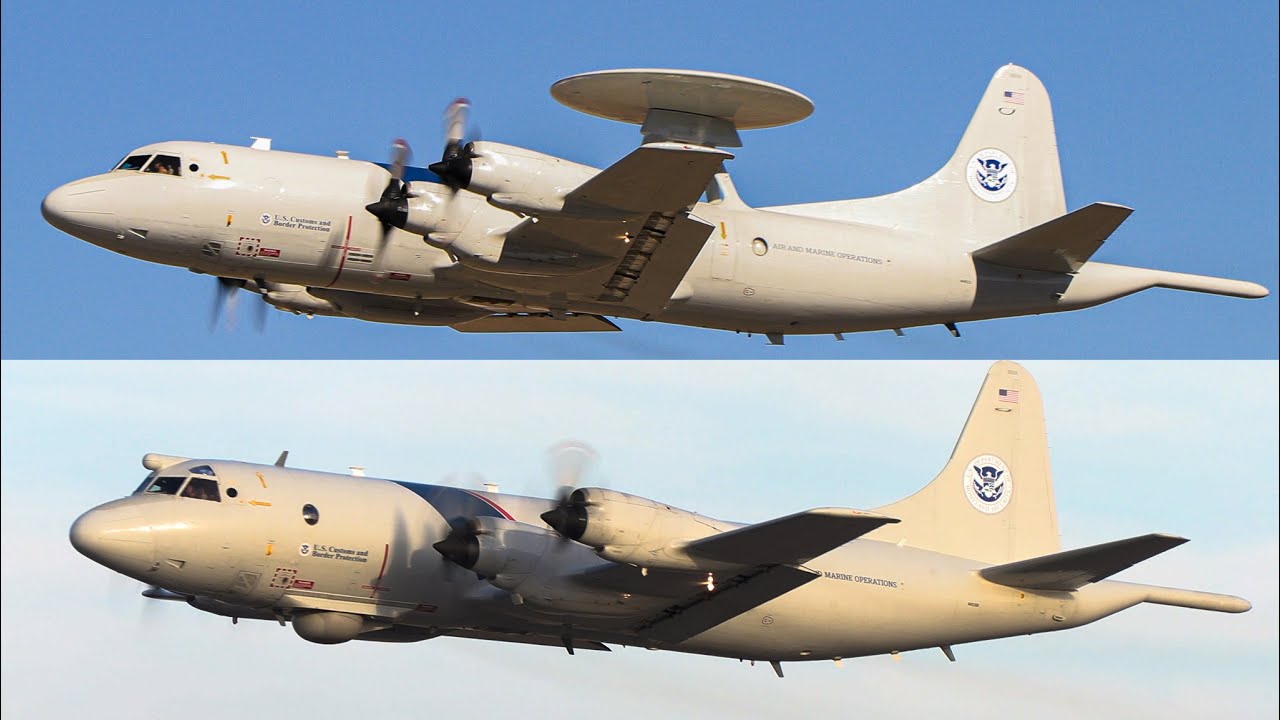 P-3B LRT & P-3B AEW Takeoff - U.S. Customs & Border Protection - YouTube