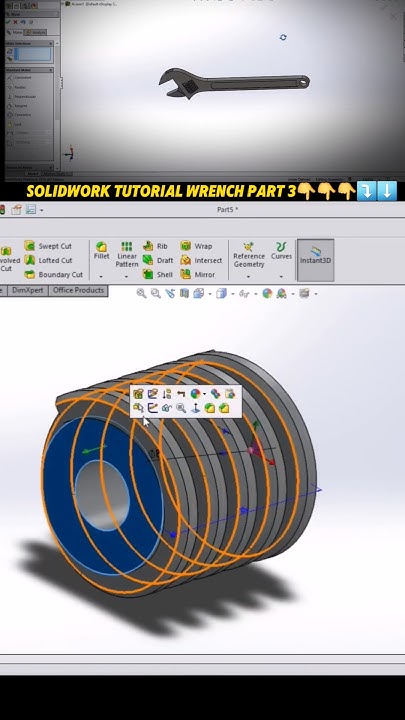 Solidworks Tutorial Wrench part 3 2025 #solidworks #ytshorts #cad #shorts #3d # ...