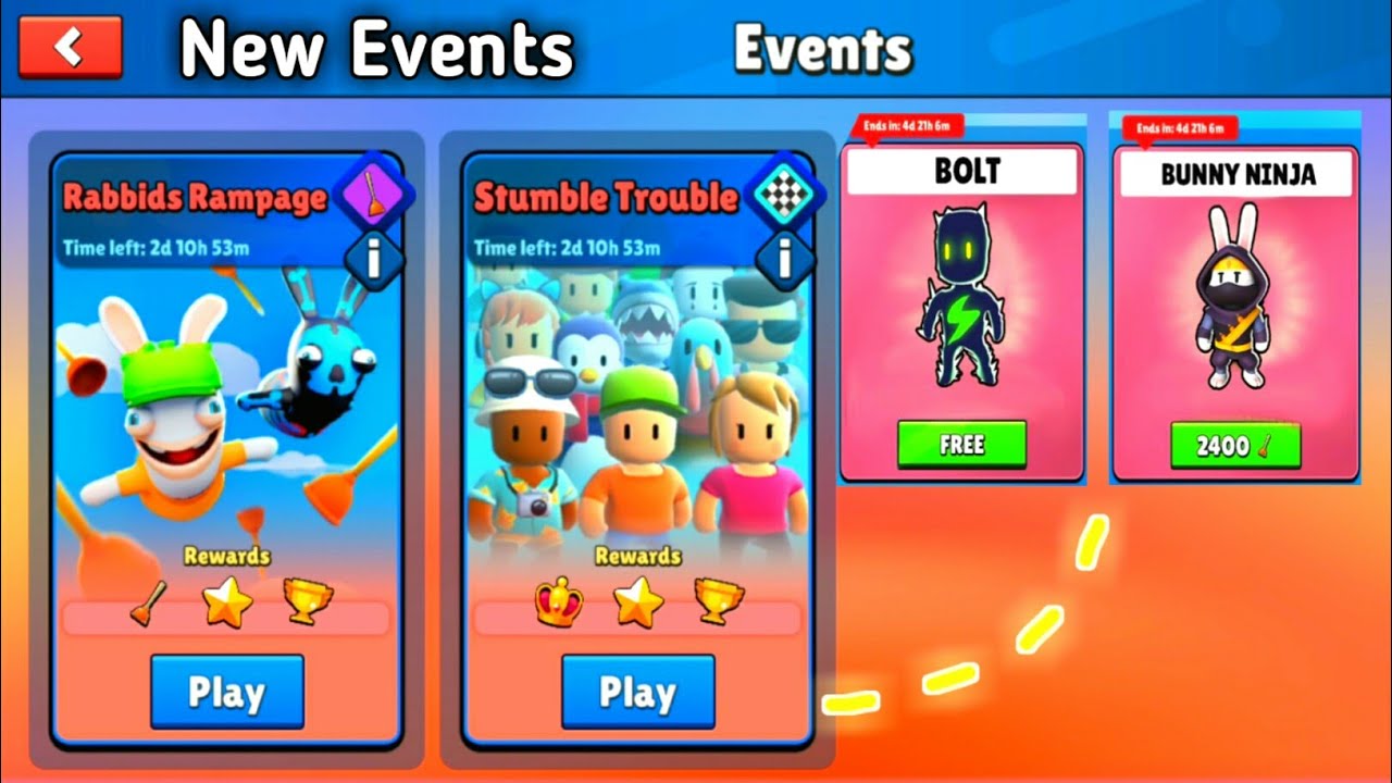 New Event Rabbids Rampage + Free Bolt Skin!! - Stumble Guys - YouTube