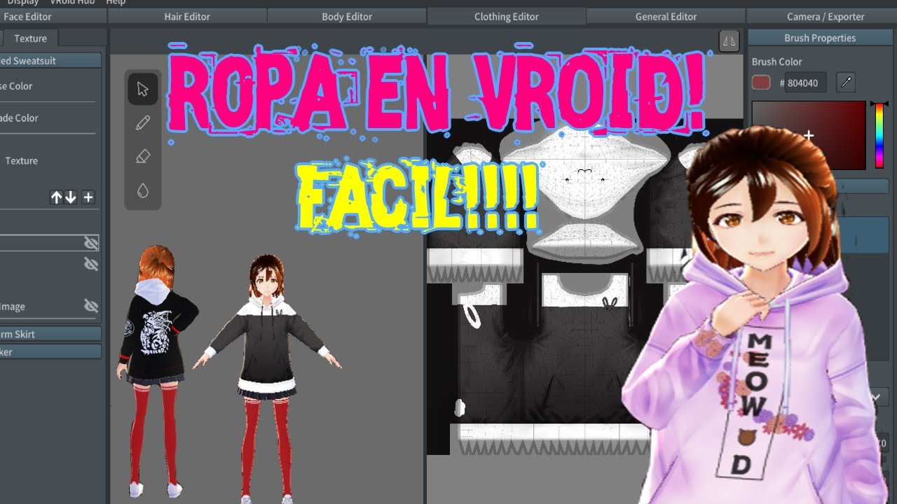 [VROID] Modificar, crear e Importar ropa en VROID_FACIL - YouTube