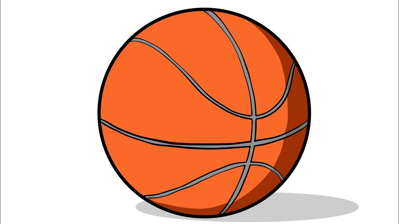 How to Draw A Basket Ball Step by Step - Easy Drawing For Kids - YouTube