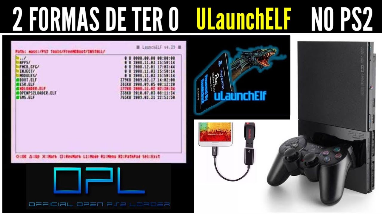 Como ter o ULaunchELF no PS2 / 2 Formas de tê-lo / Tutorial válido pelo ...