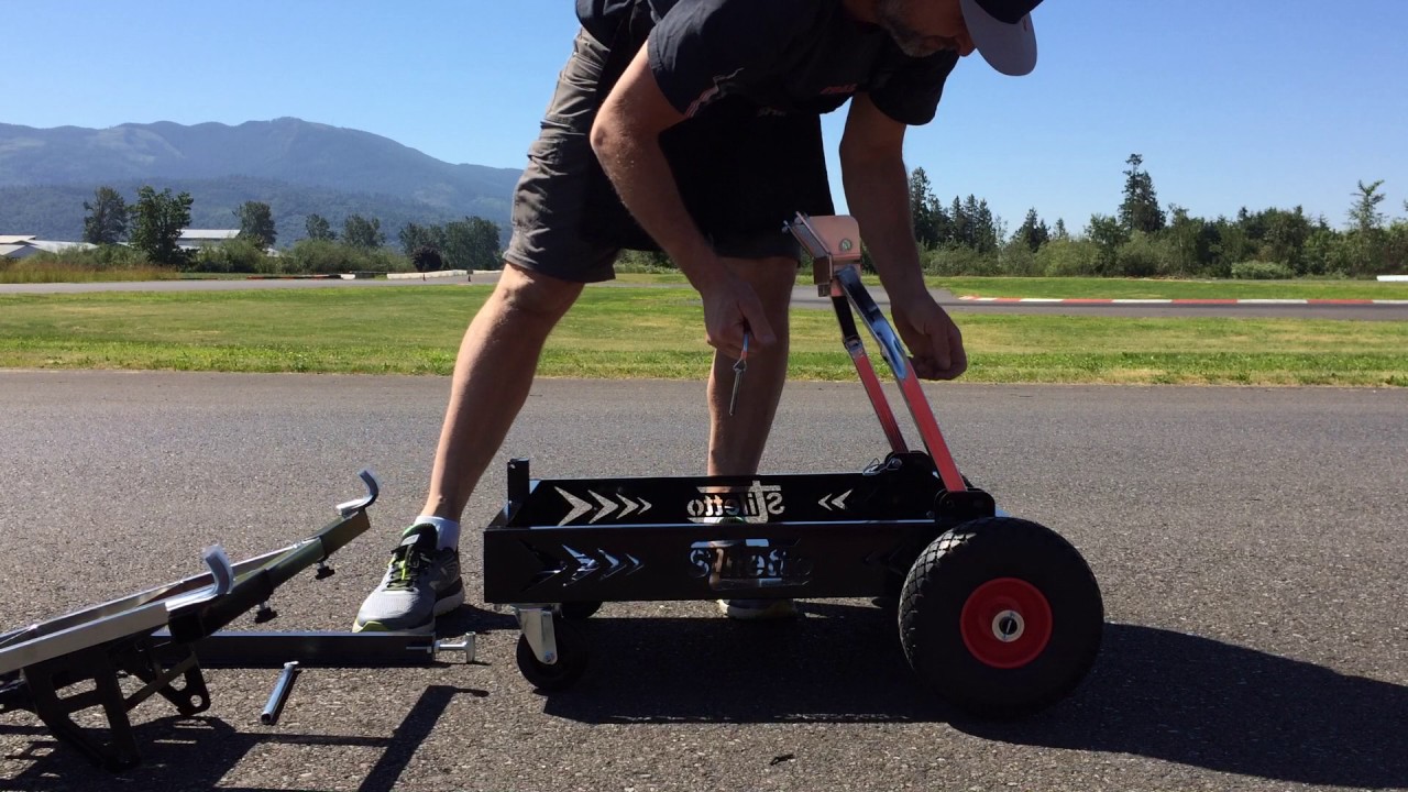 IM557 "Stiletto" Kart Stand - folding for transport - YouTube