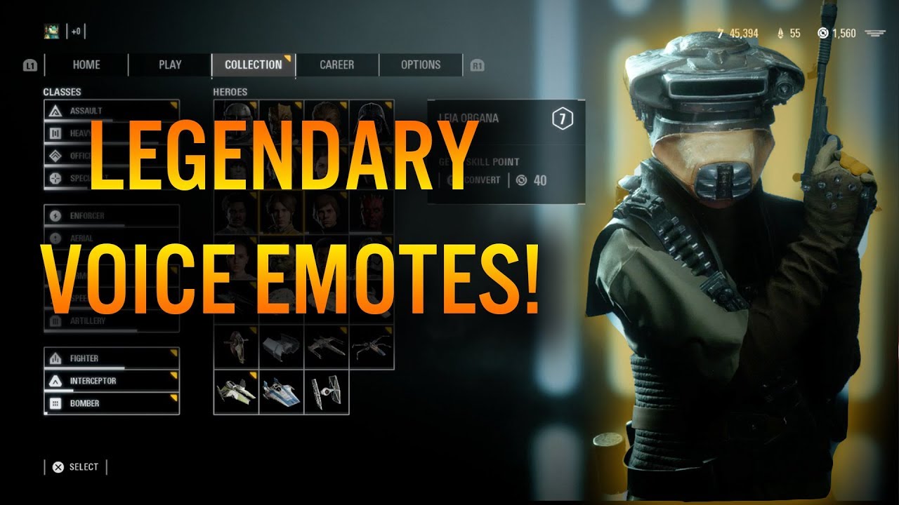 Boushh Leia: Legendary Voice Emotes! - Star Wars Battlefront 2 - YouTube