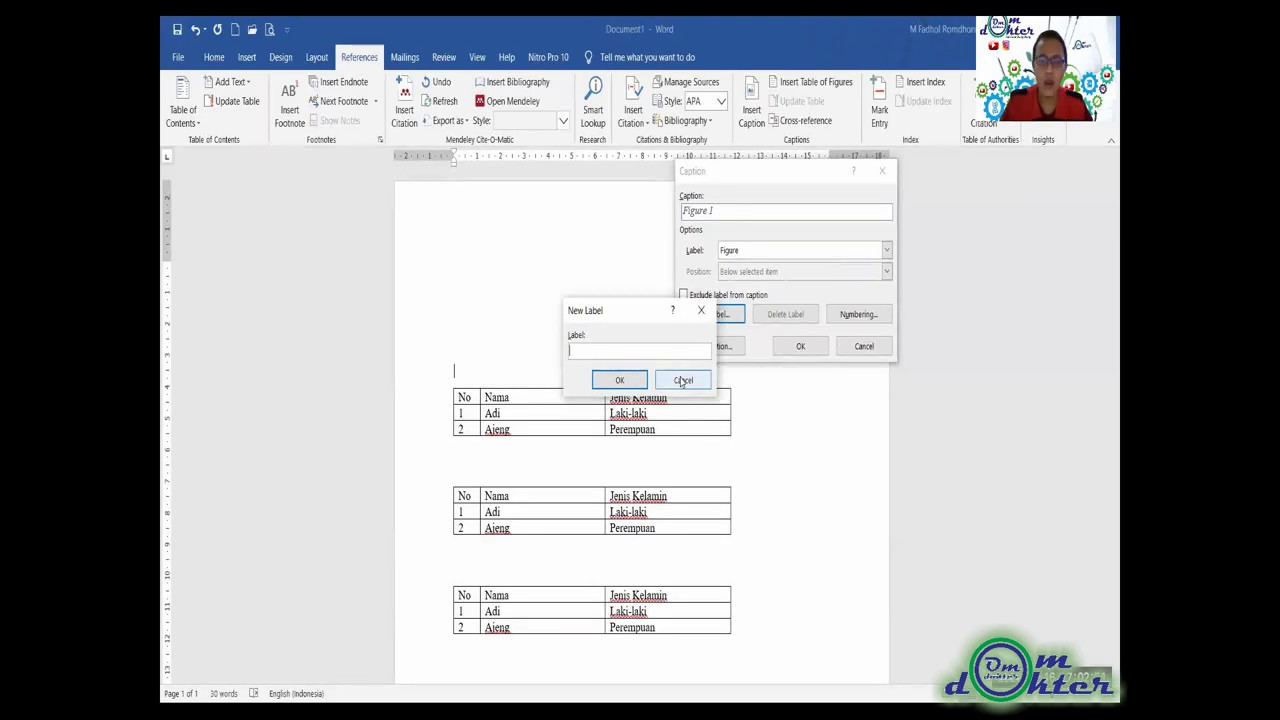 tutorial membuat daftar tabel otomatis di MS Word - YouTube