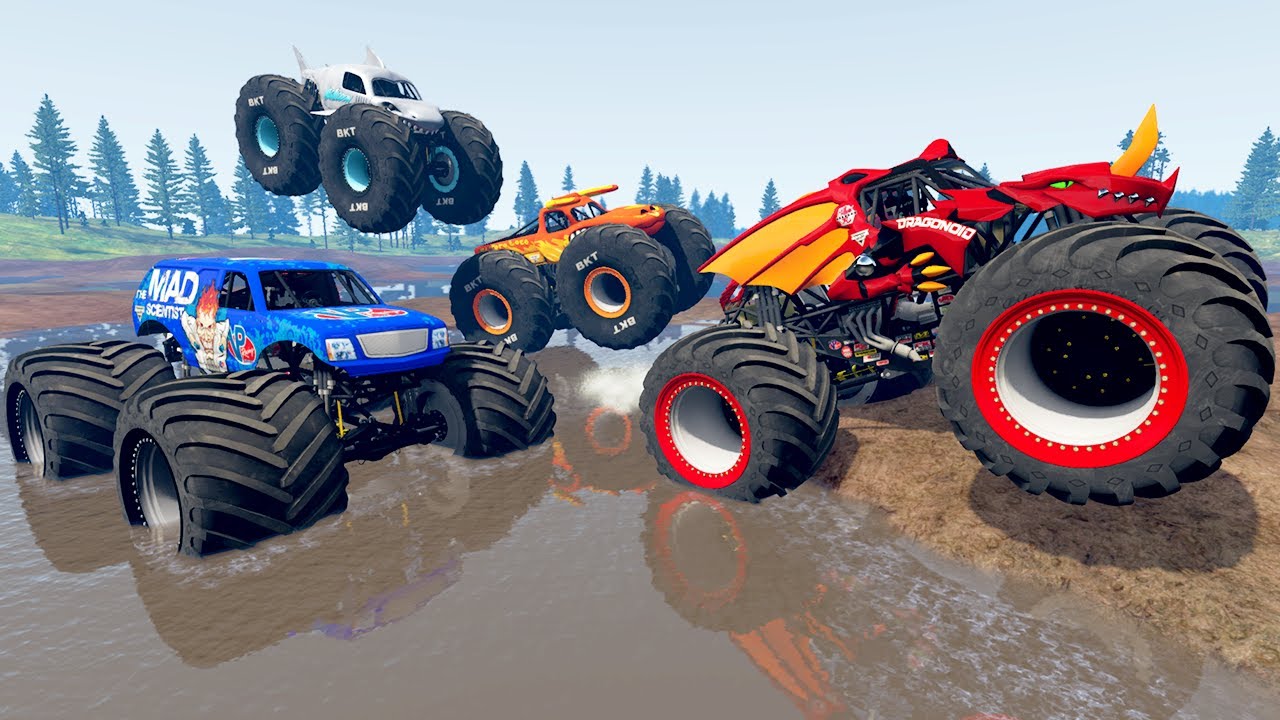 Monster Truck Mud Battle #2 | BeamNG Drive - Griff's Garage - YouTube