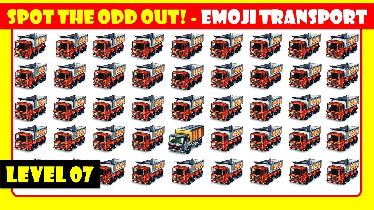 SPOT THE ODD OUT EMOJI OF TRANSPORT! || BRAIN TEASERS TEST || LEVEL 7 ...