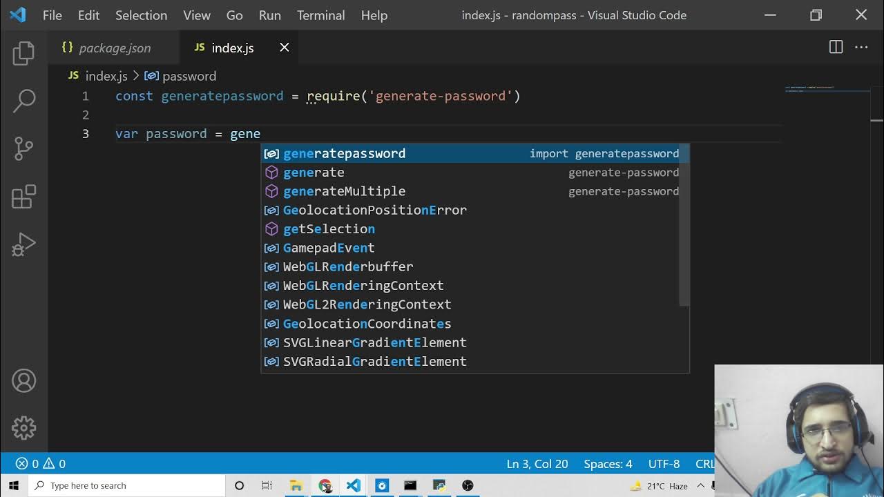 Node.js Generate Single or Bulk Random Passwords Using generate-password Library in Javascript ...