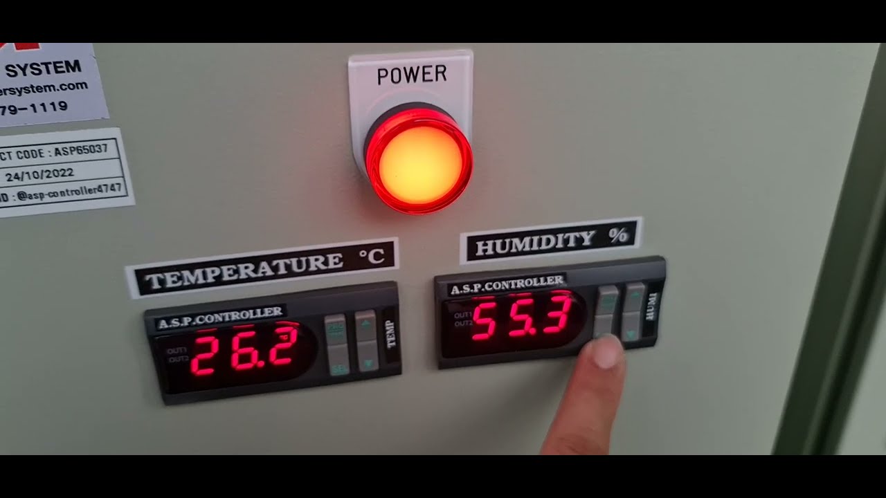 ตู้ควบคุม อุณหภูมิ ความชื้น อัตโนมัติ TEMPERATURE & HUMIDITY - YouTube