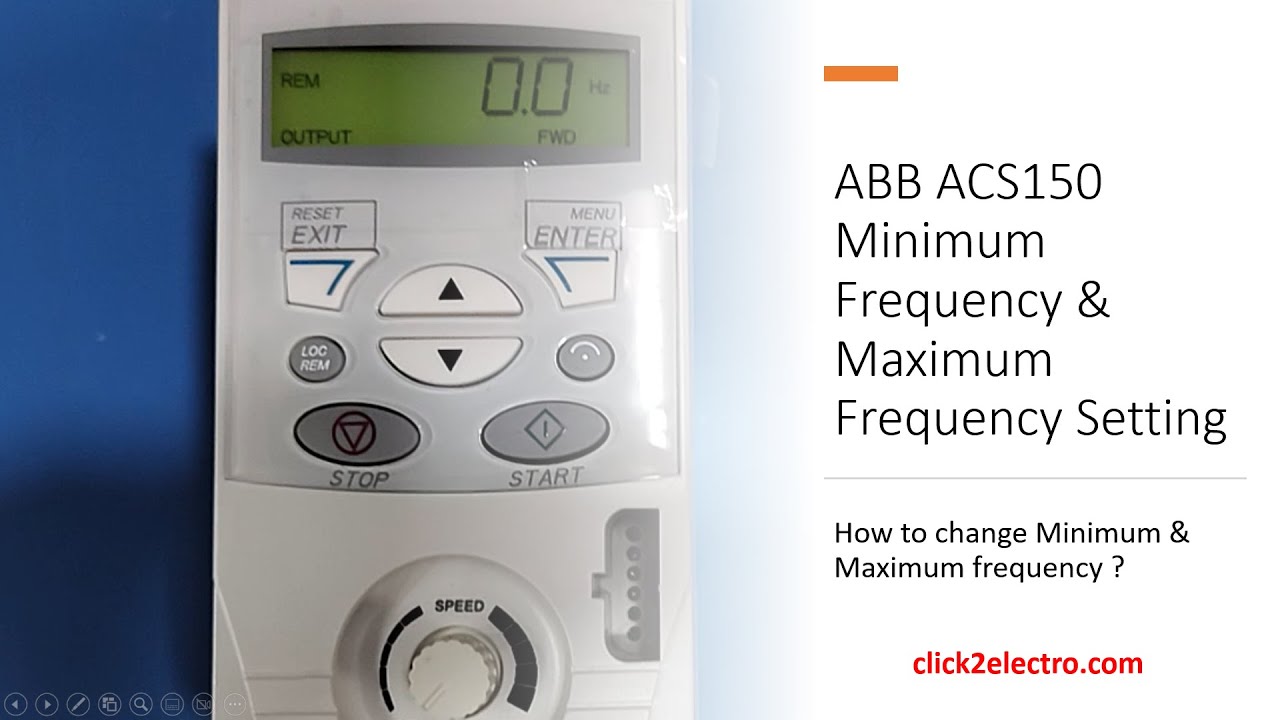 ABB ACS150 Drive Maximum & Minimum Frequency Setting English - YouTube