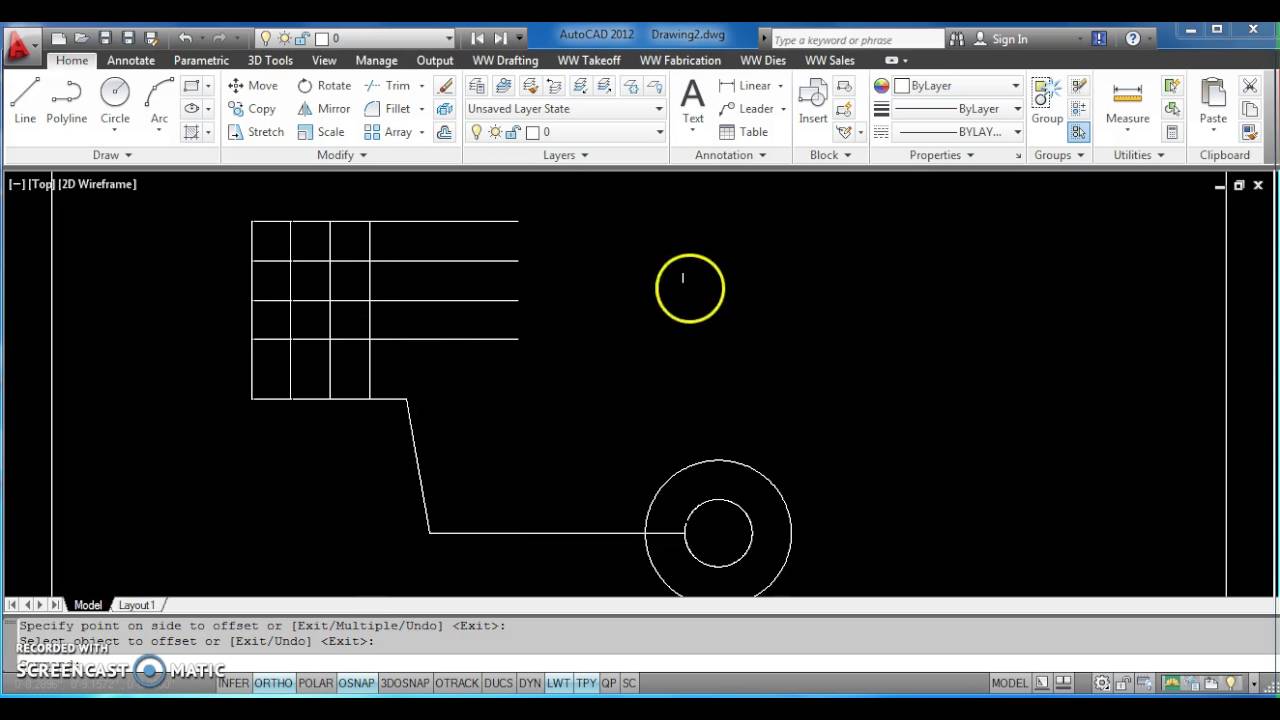 AutoCAD Basic Training Lesson 2: Modifications 2 - YouTube