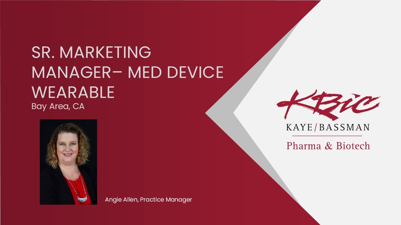 Sr. Marketing Manager Market Access - Med Device Wearable - YouTube
