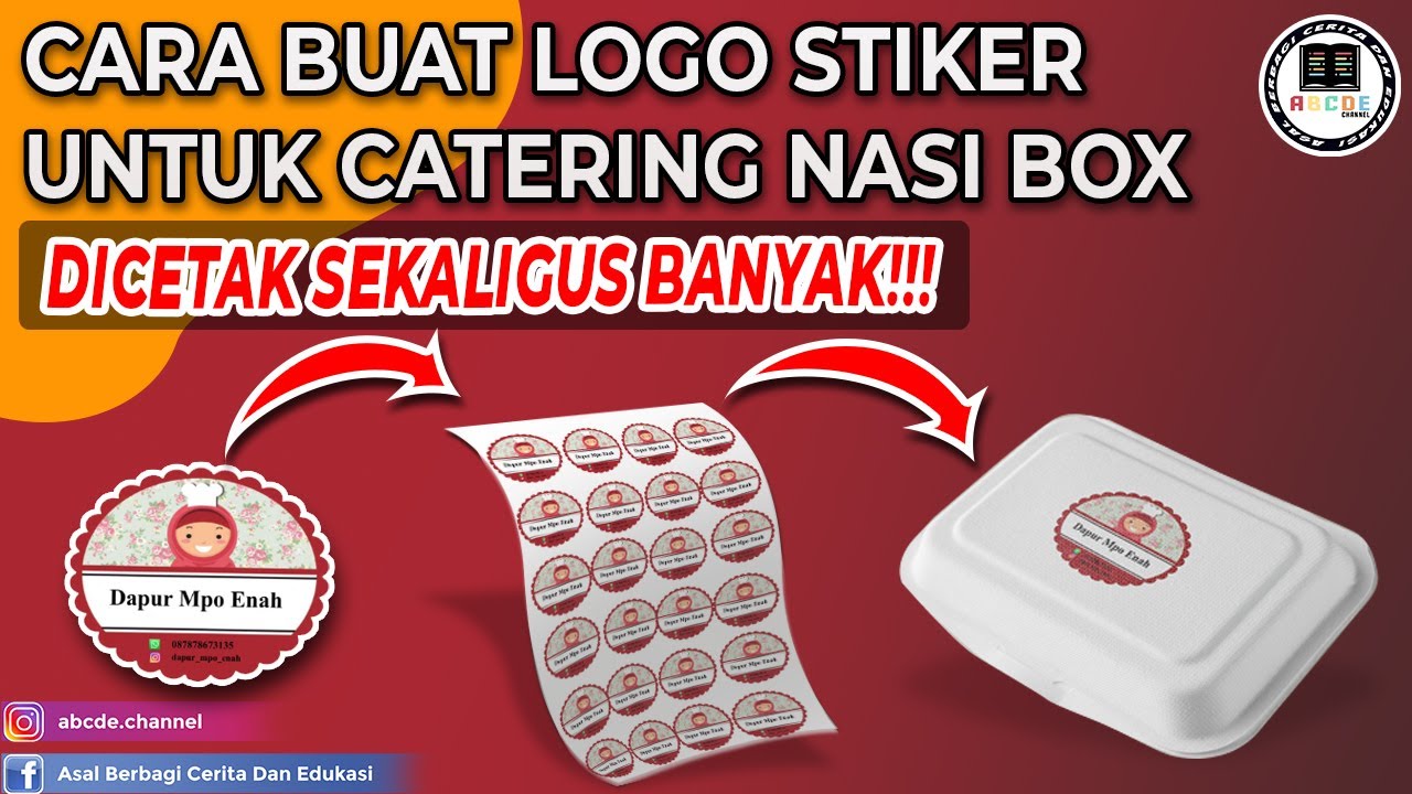 Cara Buat Logo Dijadikan Stiker Untuk Catering Box || Adobe Photoshop ...