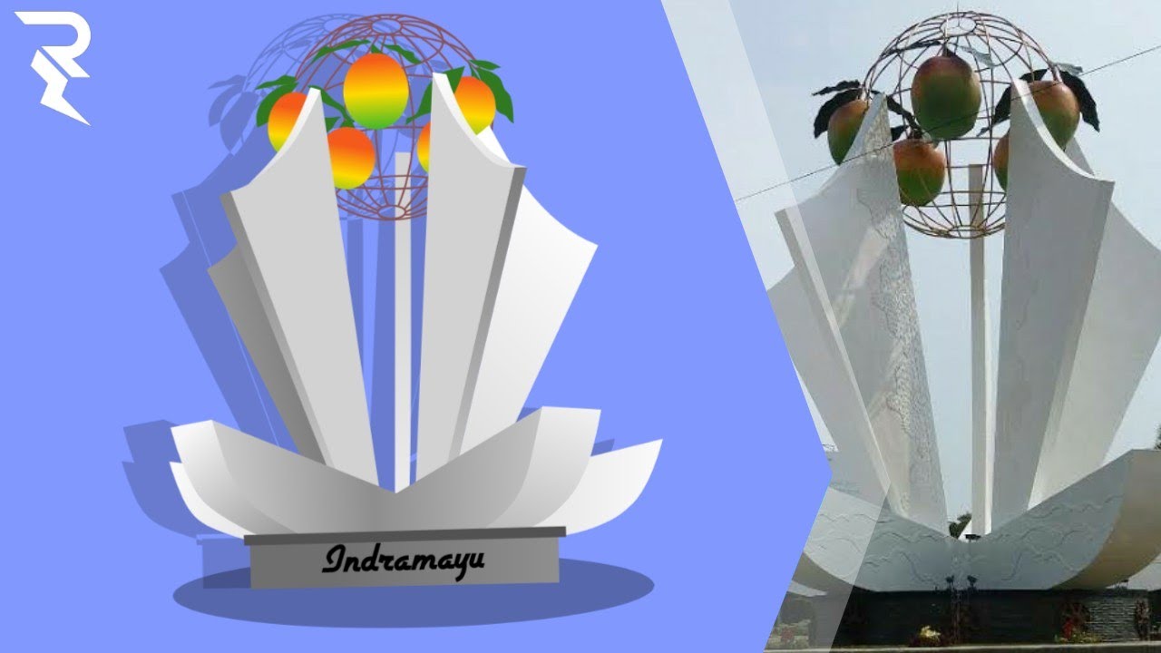 Tutorial membuat vektor tugu kota | Tugu bundaran mangga indramayu ...