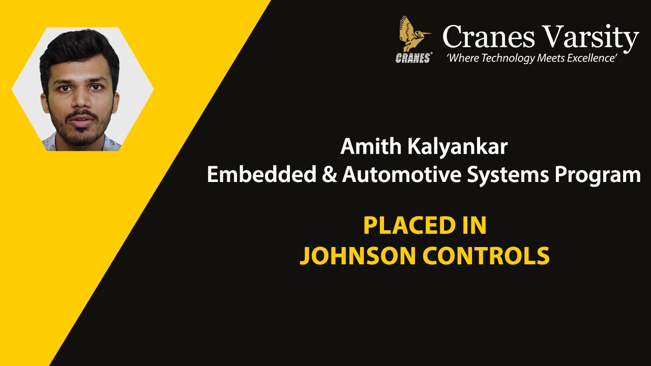 Cranes Varsity's Placed Student | Amith kalyankar | Embedded Systems & Automotive Course - YouTube