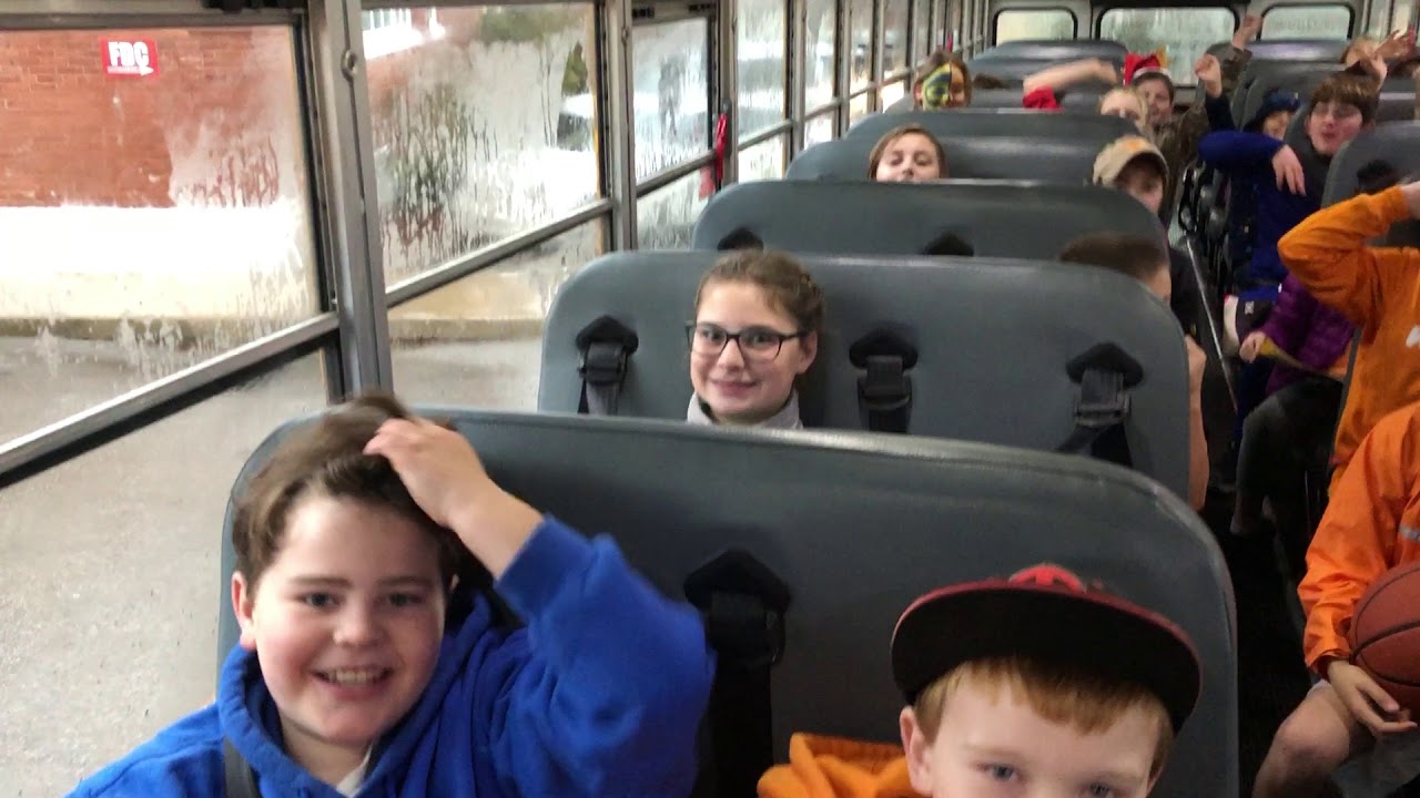 Bus full of cheering students - YouTube
