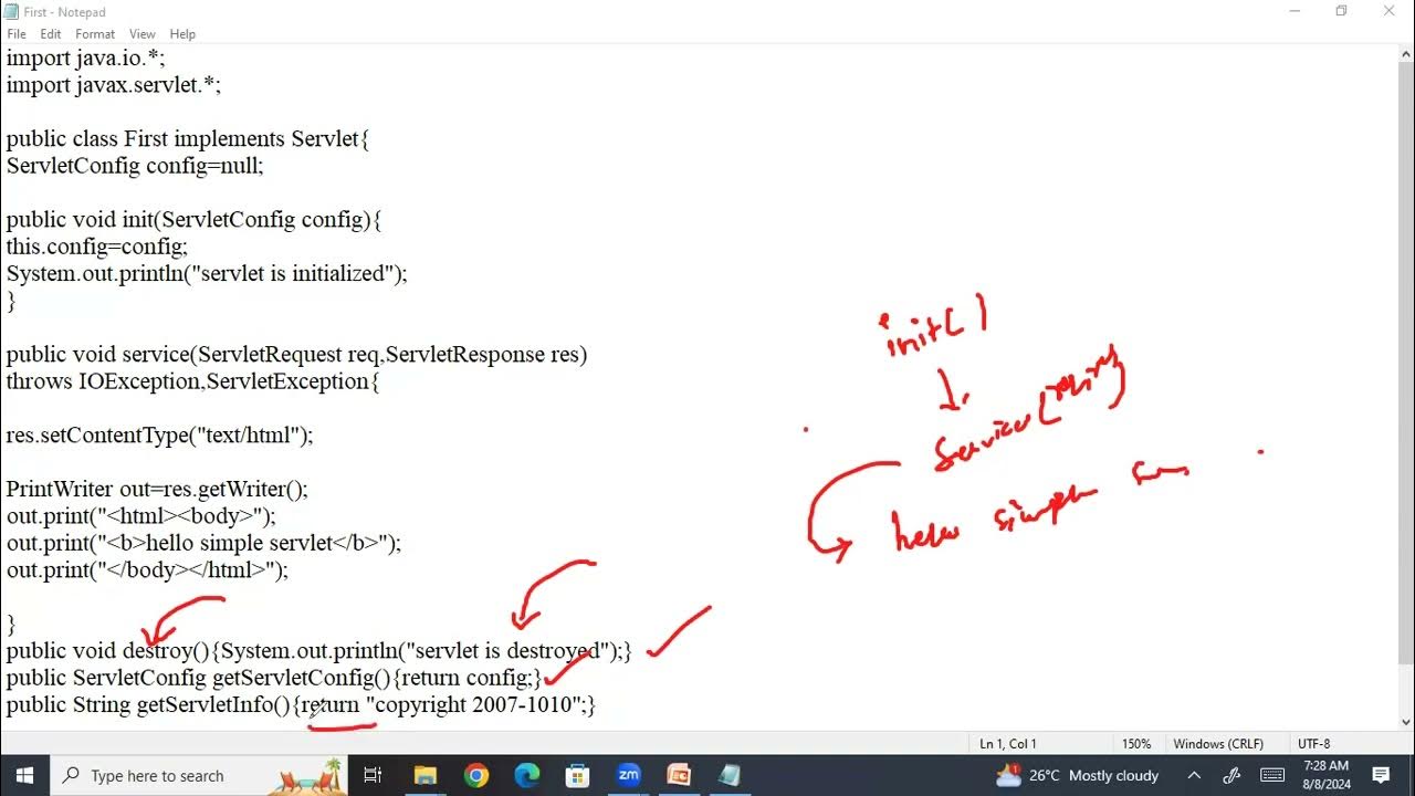 5. 9 Creating Simple servlet using servlet API, javax servlet package ...