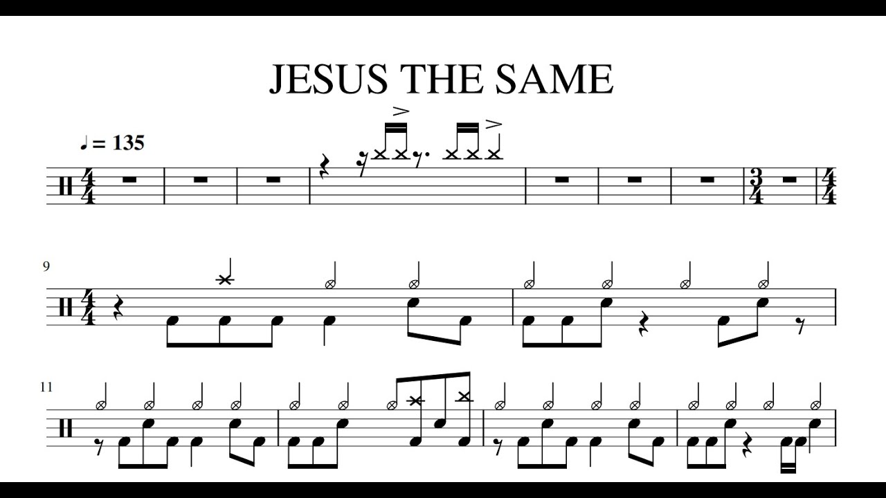 Jesus The Same - Israel & New Breed - Drum Sheet Music - YouTube