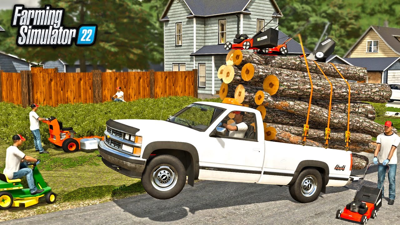 MOWING OVERGROWN LAWN WITH PUSH MOWERS! ($5,000 JOB!) | FARMING ...