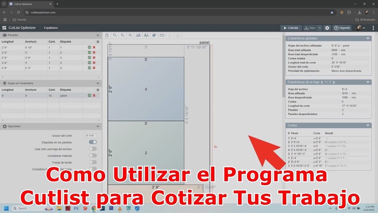 Como Utilizar el Programa Cutlist Optimizer para Cotizar Tus Trabajos - YouTube