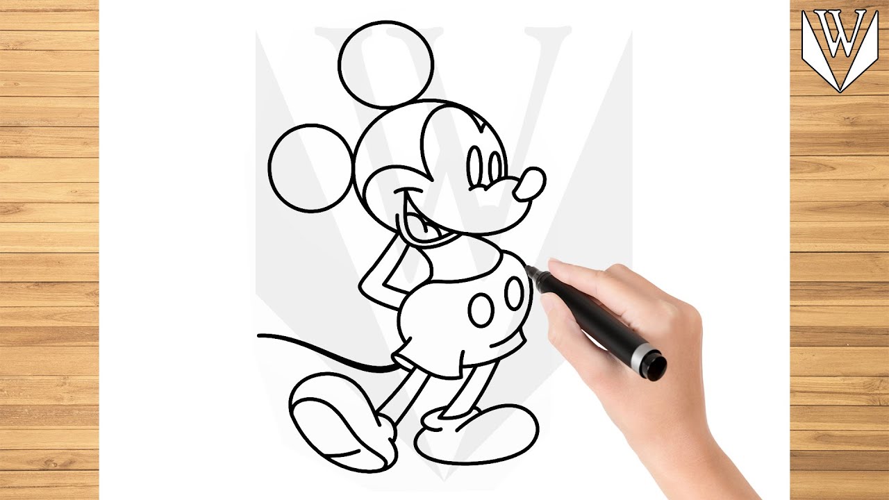 Wie man Mickey Maus Schritt für Schritt zeichnet | Malvorlagen ...
