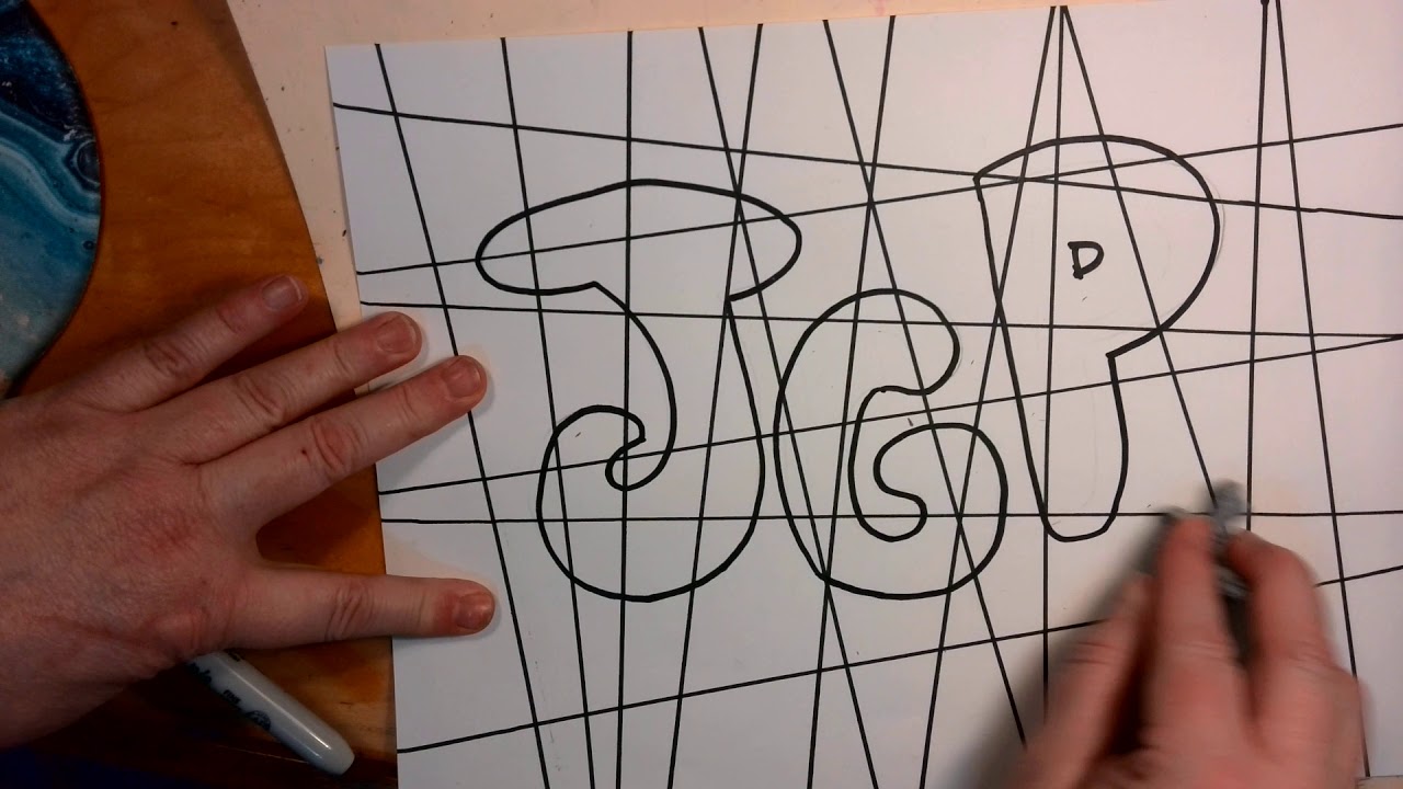 Mondrian inspired Geometric/organic drawing or painting - YouTube