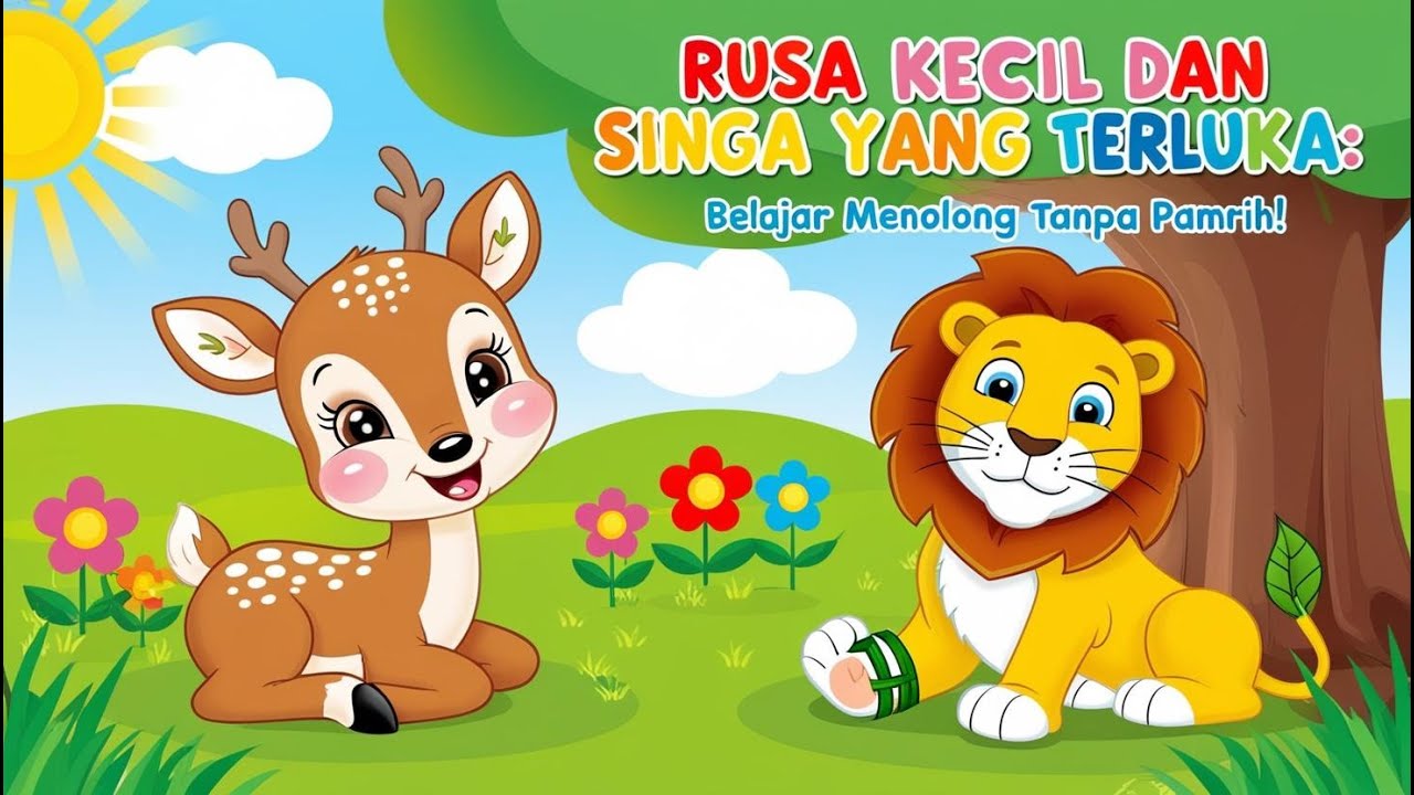 🌟 Rusa Kecil dan Singa yang Terluka: Belajar Menolong Tanpa Pamrih! 🌟 ...