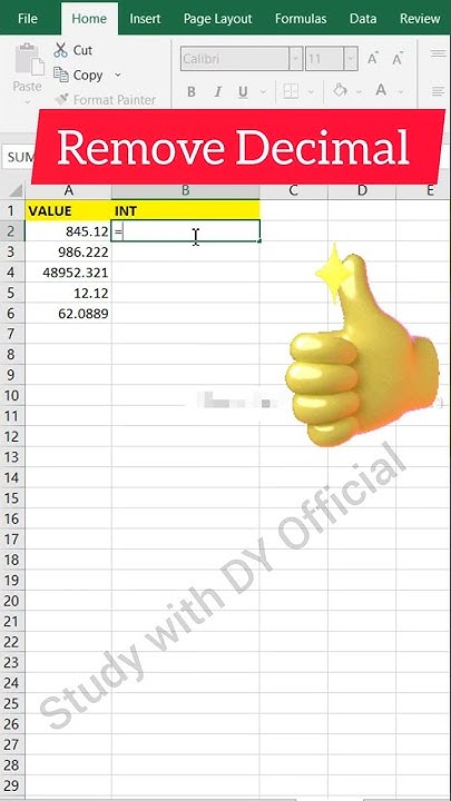 Remove Decimal values in Excel by formula in Hindi #shorts #excel - YouTube