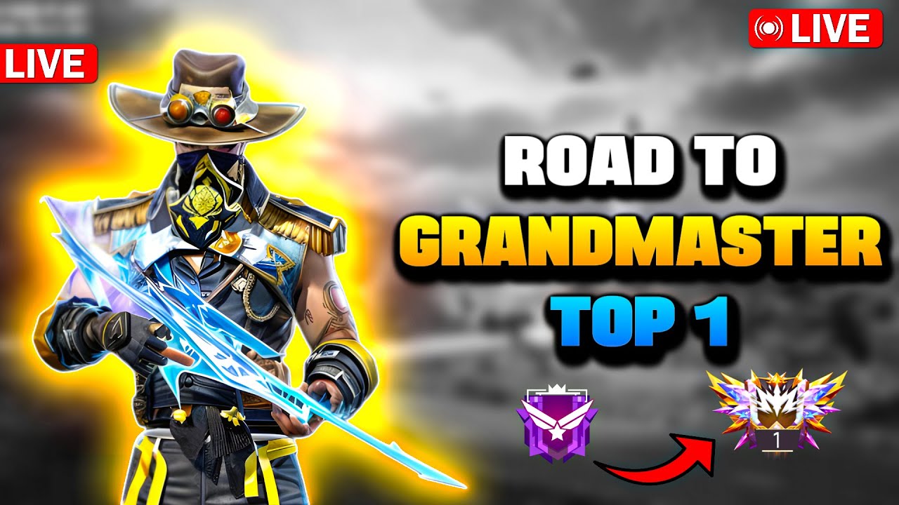 New Grandmaster Top 1 Push V Badge Lobby FF LIVE Free Fire LIVE! #ff # ...