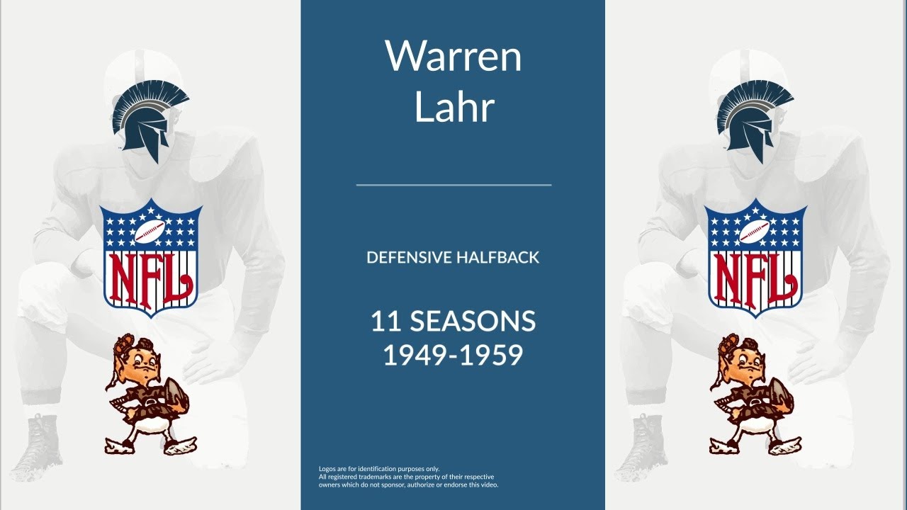 Warren Lahr: Football Defensive Halfback and Safety - YouTube