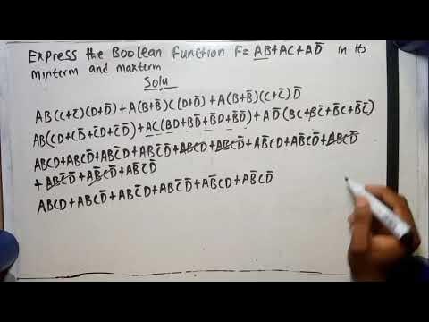Minterm and Maxterm explained with an Example - YouTube