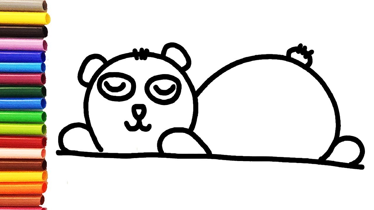 How to draw Sleepy Panda for Kids | Dolly Toy Art ☆ ☆ - YouTube