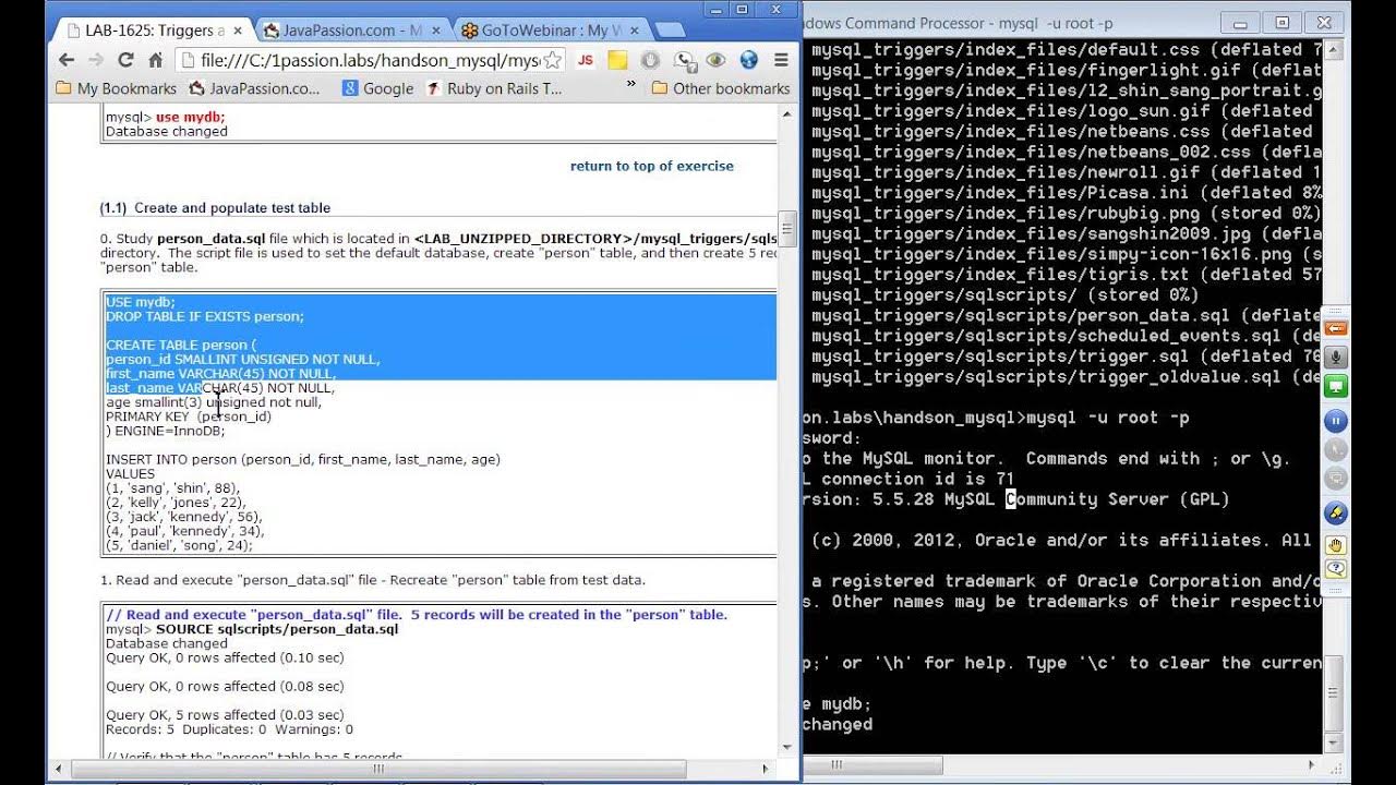 MySQL Triggers and Events (Topic #6: MySQL course from JPassion.com) - YouTube