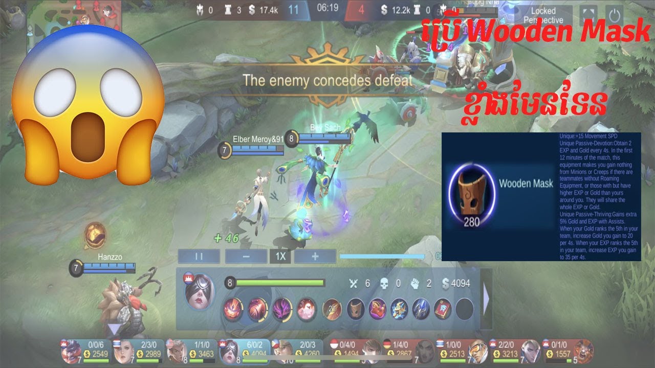 Pharsa wear Wooden Mask to support Team - Mobile Legend Bang Bang - YouTube
