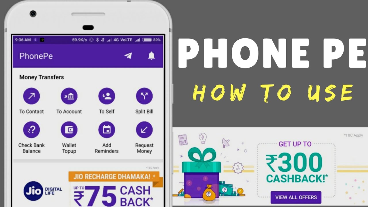 How to use phone pe | Cashback Offer 😍 [mobile view] - YouTube