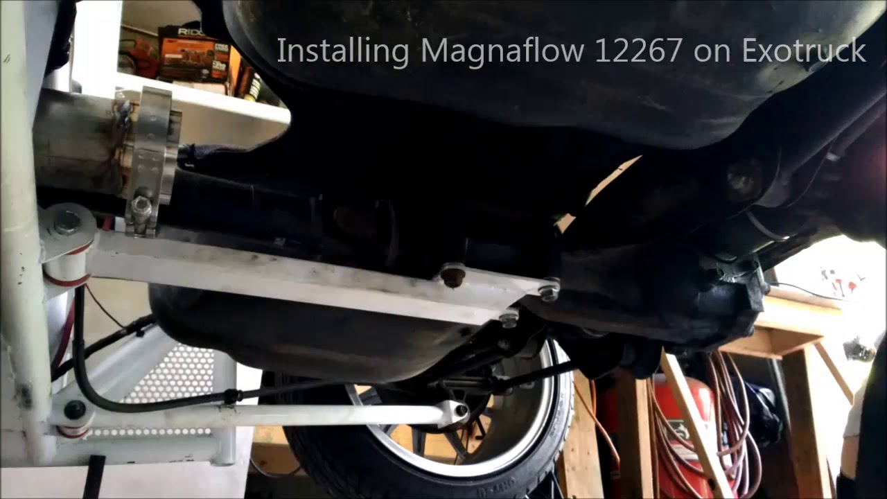 Fitting a magnaflow 12267 muffler to exotruck - YouTube