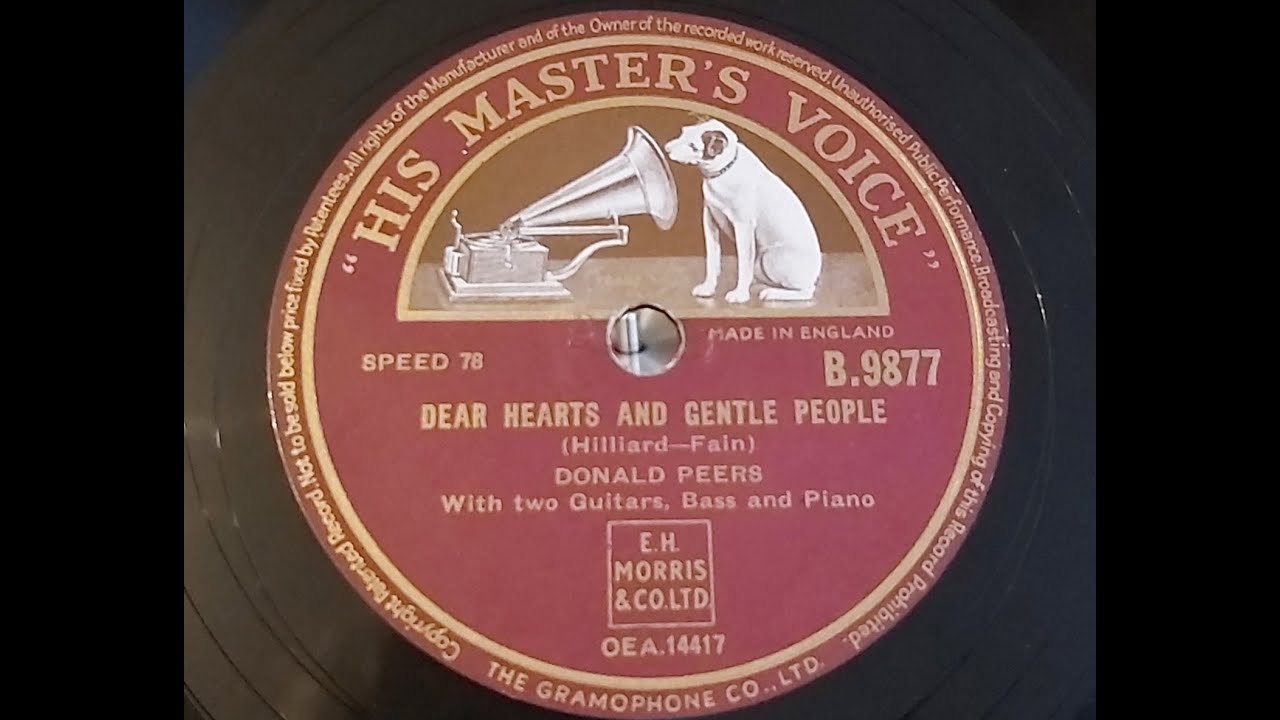 Donald Peers 'Dear Hearts And Gentle People' 1950 78 rpm - YouTube