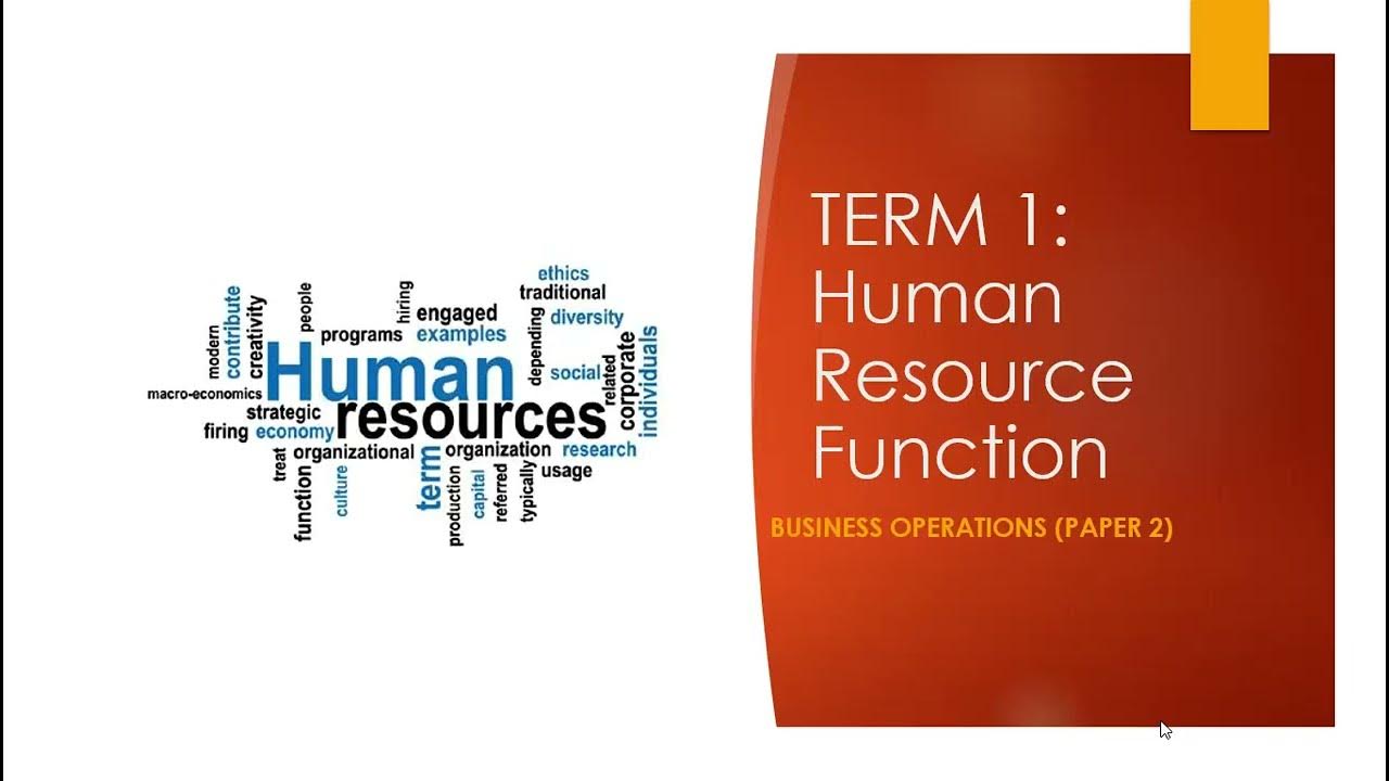 Gr 12 Business Studies (P1): Human Resource Function - YouTube