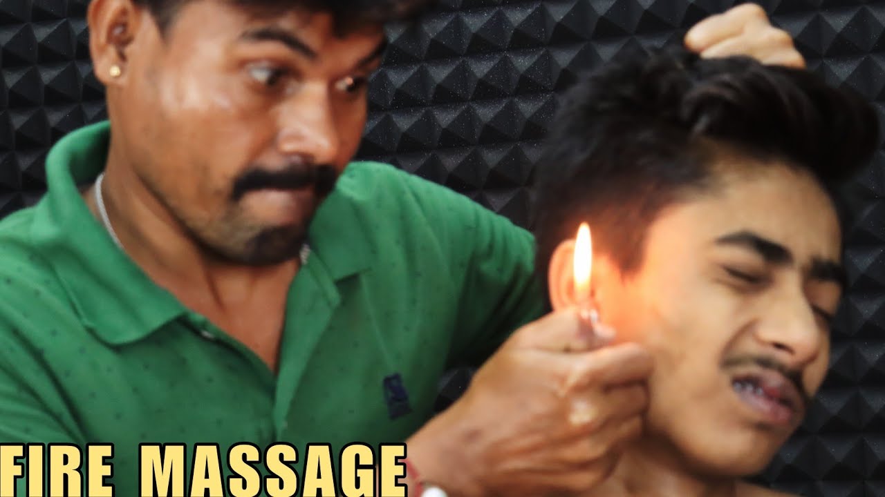 Ear Massage with Fire | Satisfying Head Massage & Neck Cracking ...