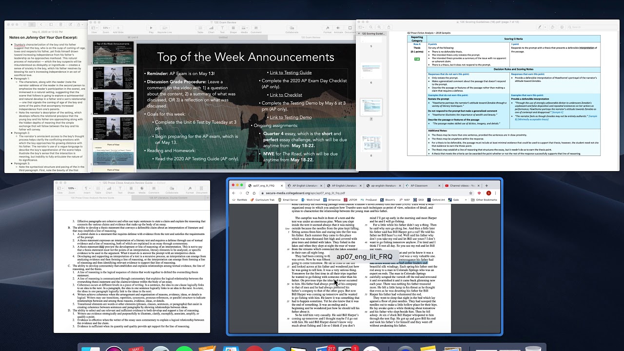 AP Lit, May 8, Exam Review 3 - YouTube