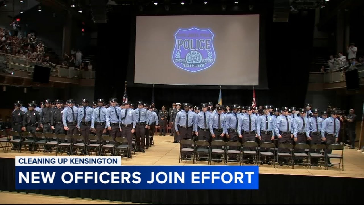 Philadelphia police's 75 newest officers will patrol Kensington - YouTube