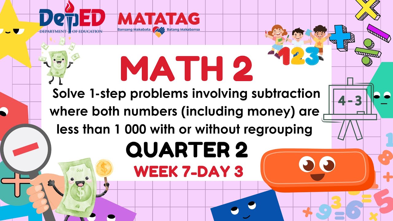 MATHEMATICS 2 MATATAG CURRICULUM QUARTER 2 WEEK 7 DAY 3 Solve 1 step ...