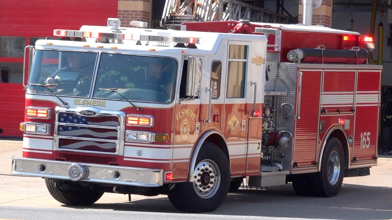 Elsmere Fire Company Engine 16 & Ladder 16 Responding - YouTube